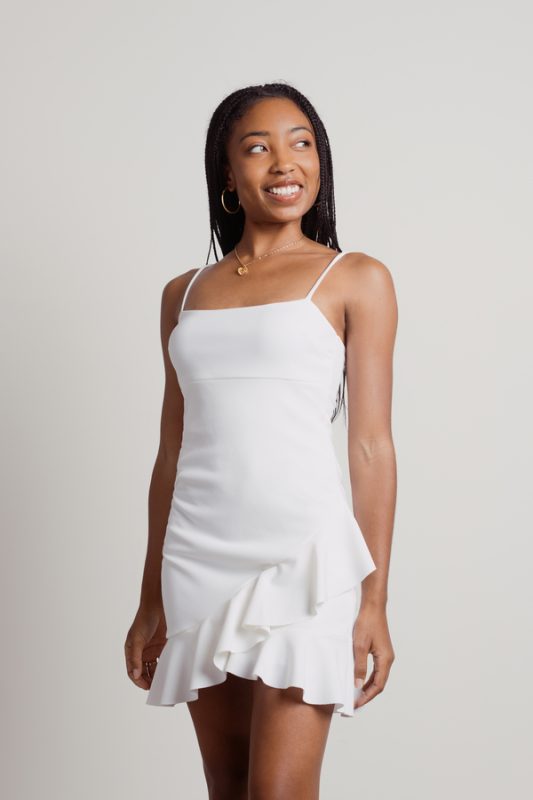 white graduation dress